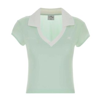Courr&egrave;ges Femme, Tops, Vert, Taille: 36 FR Polo Court Court