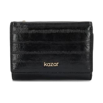 Kazar ASA Kleines Portemonnaie mit Pr&auml;gung - - Accessories - Damen - Schwarzk - ONE SIZE