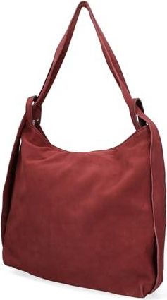 Gave Lux Sac &agrave; bandouli&egrave;re convertible en sac &agrave; dos pour femme en cuir v&eacute;ritable Made in Italy 37x37x9 cm GLX228105423FBG, bordeaux, Taille unique