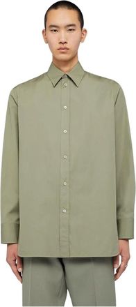 Jil Sander Homme, Chemises, Vert, Taille: XL Oversized Poplin Shirt