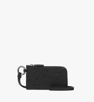 MCM Aren Kartenetui aus gepr&auml;gtem Leder mit Monogramm