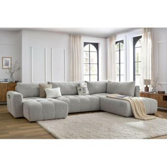 BOBOCHIC Bobochic - Canap&eacute; panoramique convertible coffre arsene Angle gauche Gris clair