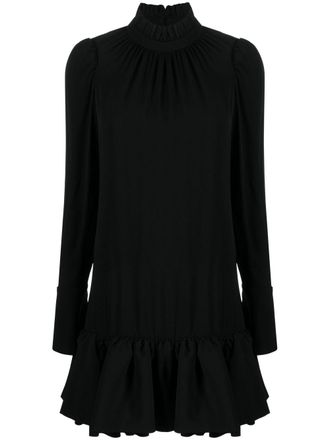 Paco Rabanne robe courte &agrave; ourlet volant&eacute; - Noir