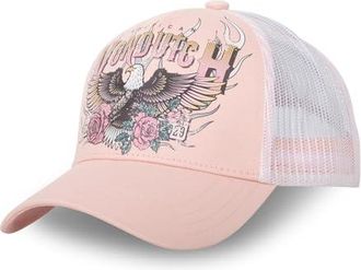 Von Dutch Casquette Femme Eagle, Casquette Trucker Ajustable avec Snapback, Rose Taille TU