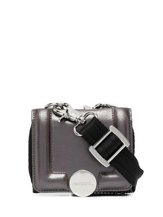 Diesel mini sac &agrave; bandouli&egrave;re &agrave; plaque logo - Noir