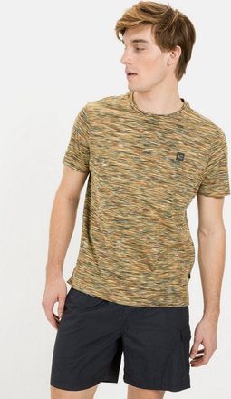 Camel Active T-Shirt mit geripptem Kragen Kurzarm Rundhals