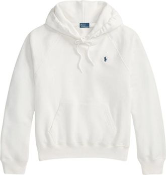Ralph Lauren Femme, Sweatshirts et sweats &agrave; capuche, Blanc, Taille: 40 FR Sweat &agrave; capuche en molleton coupe ajust&eacute;e