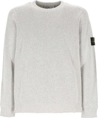 Stone Island Homme, Pulls, Gris, Taille: S 5100033 Plated Rib Cotton Boucl&eacute;