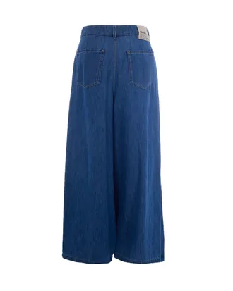 Max Mara Womens Denim Trousers Midnight Blue Cotton