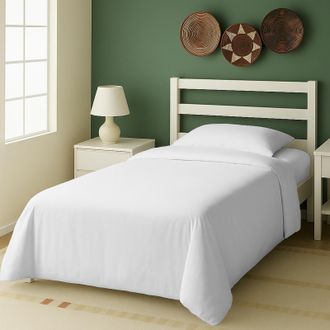 Pizuna Bettw&auml;sche 135x200 Baumwolle Wei&szlig;, 400 Fadenzahl 100% Langstapelige Baumwolle weiche Satinbindung, Bettbezug 135x200 cm mit Knopfverschluss und 1 Kiss