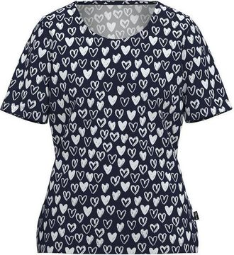 Trigema T-Shirt TRIGEMA T Shirt mit Allover-Druck Herzen (1-tlg)