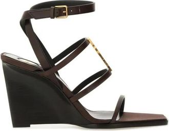 Saint Laurent Sandalen - Cassandras Wedges - Gr. 37,5 (EU) - in Schwarz - für Damen