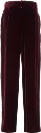 Giorgio Armani Viscose-Cupro Trousers - Burgundy