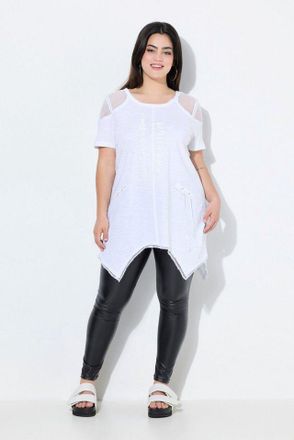 Angel Of Style T-Shirt T-Shirt A-Linie Schmucknaht Schulter-Netz