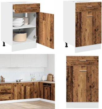 vidaXL Vidaxl - Armoire de plancher à tiroir vieux bois 50x46x81,5 cm