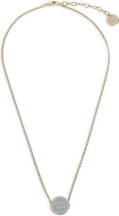 Miu Miu Halskette - Golden-Finish Brass Necklace With Celeste Enamel C - Gr. unisize - in Mehrfarbig - f&uuml;r Damen