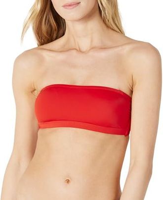 Amazon Essentials Haut de Maillot de Bain Bandeau Femme, Rouge Coquelicot Vif, 44