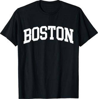 Trendy Apparel Bosten Massachusetts White Collegiate Text T-Shirt