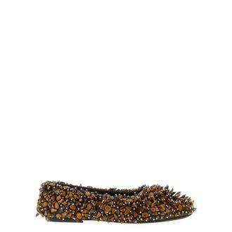 Dries Van Noten Ballerinas mit Perlenbesatz - - Shoes - Damen - Braun - 37 EU
