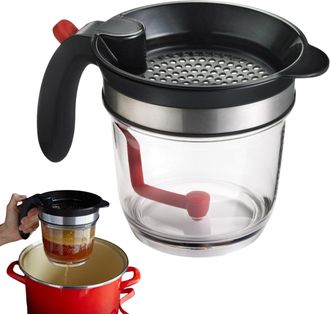 Generic So&szlig;e Fettabscheider - 1 Liter Fettsiebsieb - Fettabscheider mit Bodenauslass | zum Backen von Fleisch, Grill, Suppe, &Ouml;l, Lebensmittel, Grill, K&uuml;che un