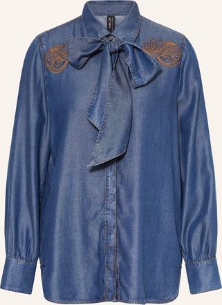 Marc Cain Bluse Mit Abnehmbarer Schluppe blau