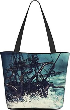 AOOEDM Sac &agrave; provisions Vintage Ship And Sea-Animal Ladies 13x11x7in.Le cadeau parfait pour la Saint-Valentin.Cest de la Saint-Valentin pour maman, fille, &eacute;p