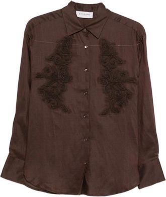 Ermanno Scervino Femme, Blouses et Chemises, Brun, Taille: 40 FR Ermanno Firenze Chemises Marron