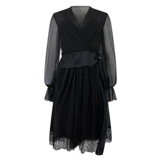 Alberta Ferretti Femme, Robes, Noir, Taille: 38 FR Robe Noire &Eacute;l&eacute;gante avec D&eacute;tails Transparents