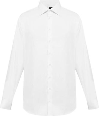 Giorgio Armani Homme, Chemises, Blanc, Taille: L Chemise Classique Boutonn&eacute;e