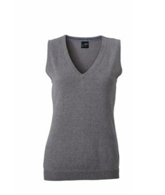 James & Nicholson Klassischer Baumwoll-Pullunder (S, grey-heather)