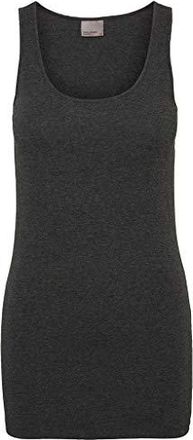 Vero Moda Vmmaxi My Soft Long Tank Top Noos, Débardeur Femme, Gris (Dark Grey Melange), 42 (Taille Fabricant: X-Large)