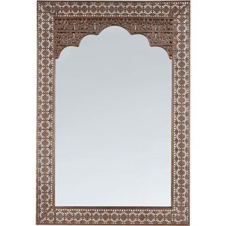Beliani Beliani - Miroir mural oriental rectangulaire en m&eacute;tal cuivr&eacute; - 60x90 cm - Finition brillante pour salon ou entr&eacute;e - D&eacute;coratif et fonctionnel