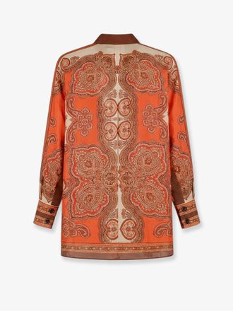 Zimmermann Womens Shirt Mahon Dolman Brown Silk