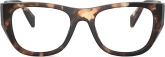 Prada lunettes de vue à monture géométrique - Marron