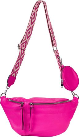 styleBREAKER Damen Halbmond Crossbody Schultertaschen Set 3-Teilig, Schultergurt mit Muster, Schlüsselanhänger, Börse 02012398, Farbe:Pink