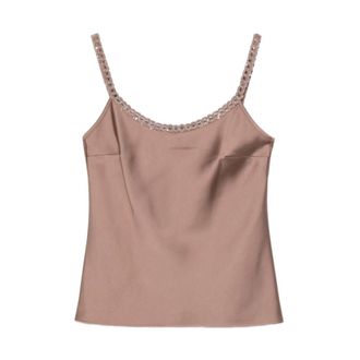 D.exterior Femme, Tops, Brun, Taille: 42 FR Top en faux satin