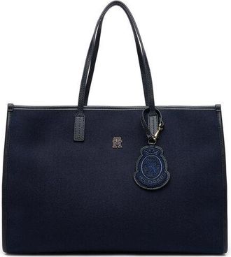Tommy Hilfiger Handtasche Th City Large Tote Melton AW0AW18215 Dunkelblau