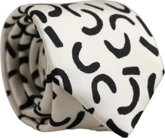 Dolce & Gabbana Abstract Silk Necktie - Cream