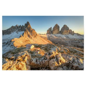 artboxONE Poster 90x60 cm Natur DREI Zinnen S&uuml;dtirol - Bild DREI zinnen alpengl&uuml;hen Berge