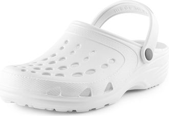 Ladeheid Damen und Herren leichte Eva Clogs mit Fersenriemen Gartenclogs Gartenschuhe Freetime (Wei&szlig;, 37/38 EU)