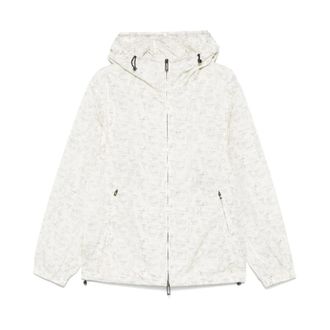 Emporio Armani Wei&szlig;e Rei&szlig;verschluss-Front Kapuzenmantel - - Jackets - Herren - Wei&szlig; - 2XL