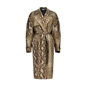 Stella McCartney Python-Print G&uuml;rtel Trenchcoat - - Coats - Damen - Braun - XS