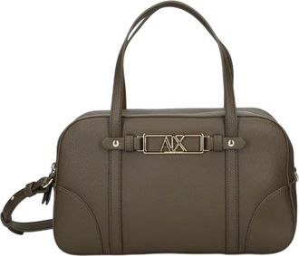 A|X Armani Exchange Femme, Sacs, Brun, Taille: ONE Size Logo-plaque Tote Bag