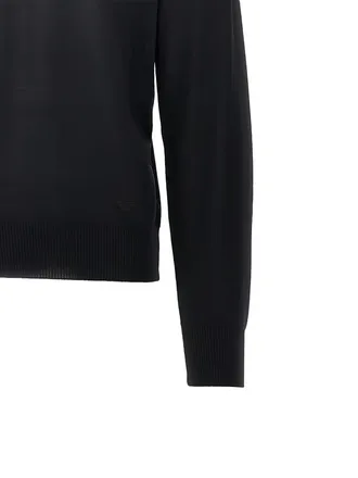 Emporio Armani Virgin Wool Turtleneck Sweater - Black
