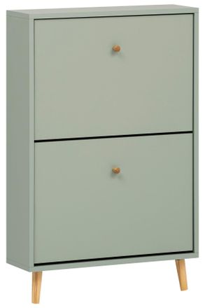 MID.YOU Mid.you Schuhkipper, Salbeigr&uuml;n, Holz, Eiche,Esche, massiv, 59.8x92.2x19.55 cm, Beim&ouml;bel erh&auml;ltlich, stehend, Garderobe, Schuhaufbewahrung, Schuhkippe