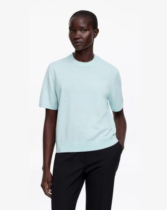 Arket Gestricktes T-Shirt Aus Merinowolle -T&uuml;rkis