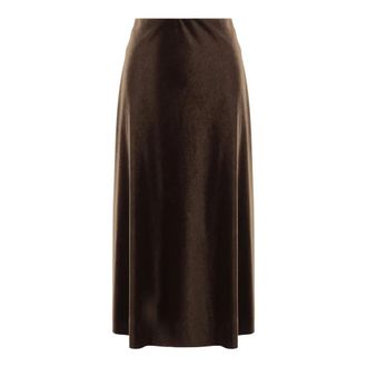 F.it Stretch Velvet Skirt - - Skirts - Damen - Braun - L