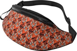 Generic Motif Imprim&eacute; Tigre Orange Sacs Banane R&eacute;glable Sac &Agrave; Bandouli&egrave;re Unisexe Fanny Pack Pour Femme Travail V&eacute;lo &Agrave; Dos 14X35Cm