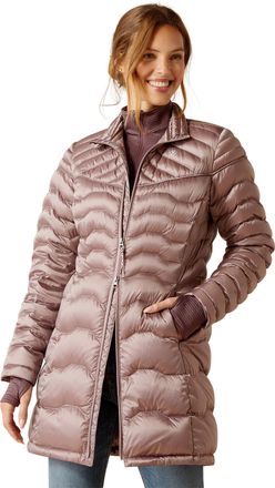 Ariat Womens Ideal Down Insulated Coat Long Sleeve in Quail, Size X-Large, by Ariat