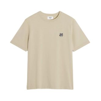 Maison Kitsun&eacute; Homme, Tops, Beige, Taille: 2XL T-Shirt Confort T&ecirc;te de Renard Fox Head